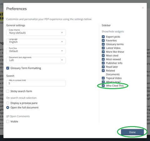 Psychoanalytic Electronic Publishing Support | PEP-Web Support Pages